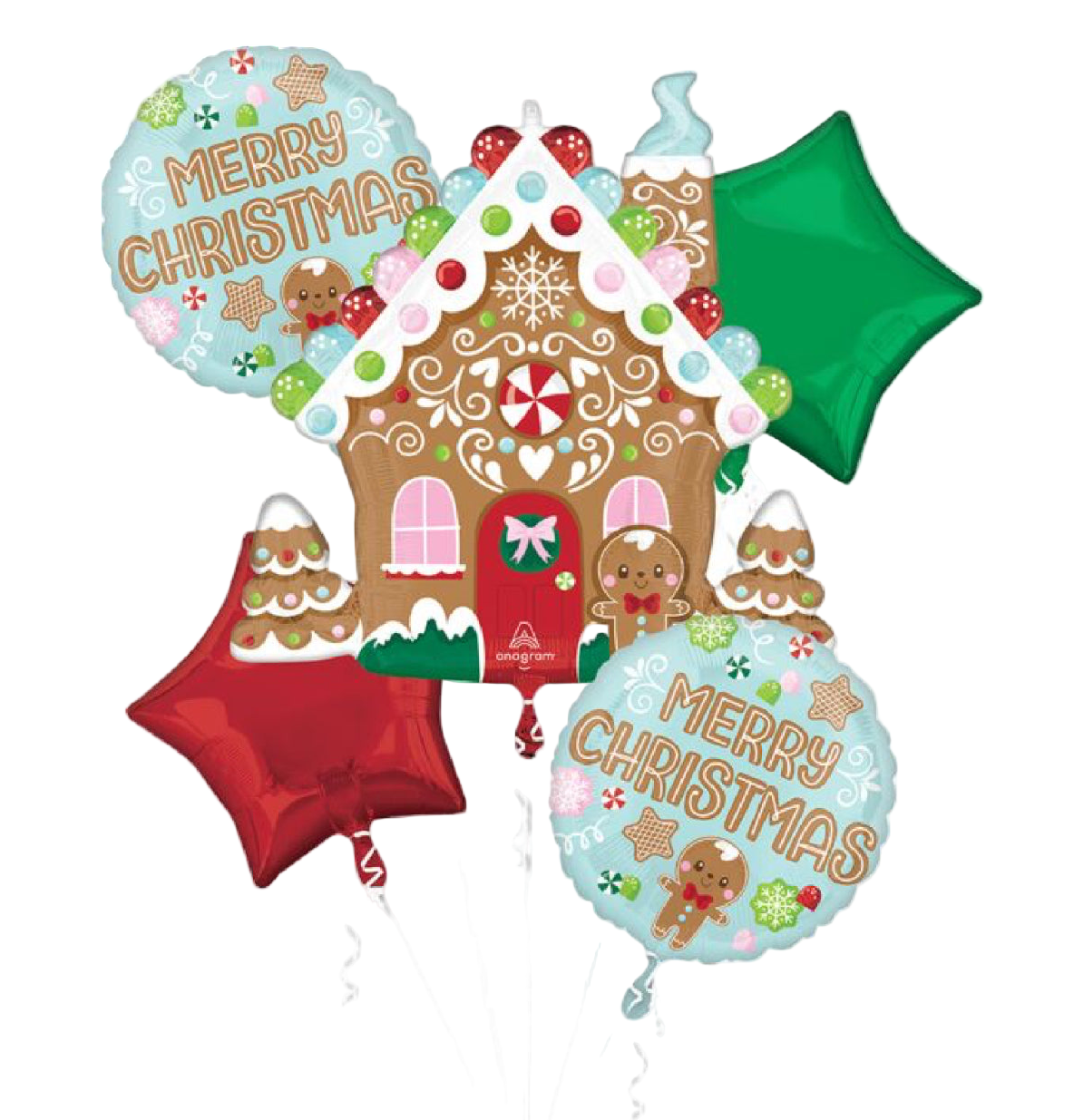 Anagram Gingerbread House Cookies Balloon Bouquet – Balloons Pro U.S.